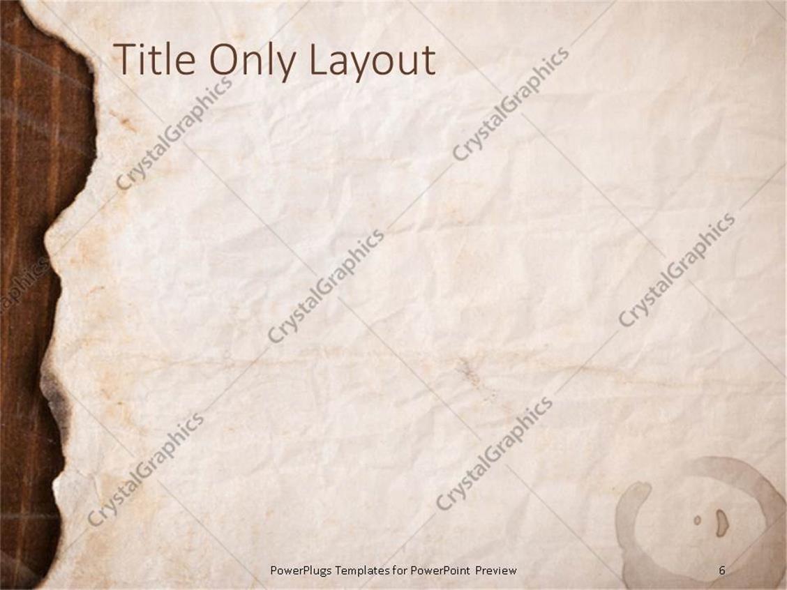 PowerPoint Template: old brown paper with slightly burnt edges (22455)