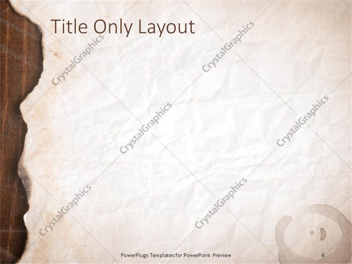 PowerPoint Template: old brown paper with slightly burnt edges (22455)