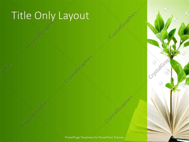 PowerPoint Template: opened book with green plant growing out of the ...