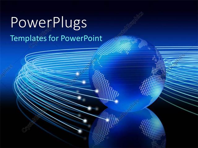 PowerPoint Template: Optical fibers lights speeding on dark background ...
