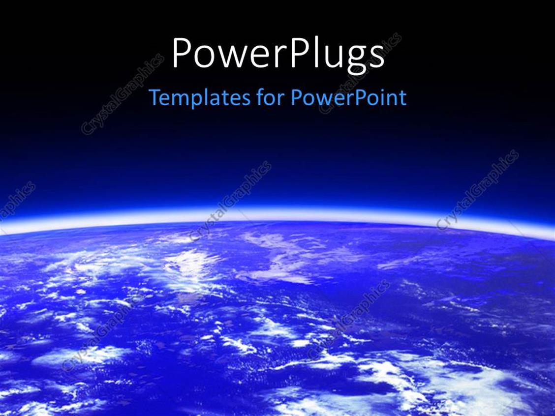 PowerPoint Template: the outer view of the Earth with bluish background ...