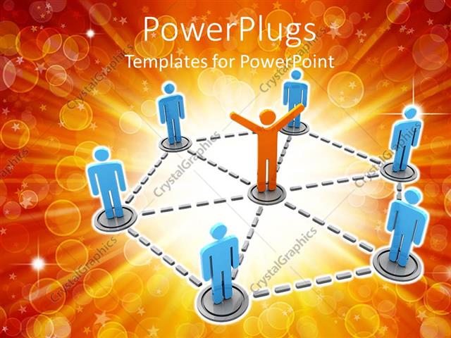 PowerPoint Template: a person connected to a lot of other persons (18771)
