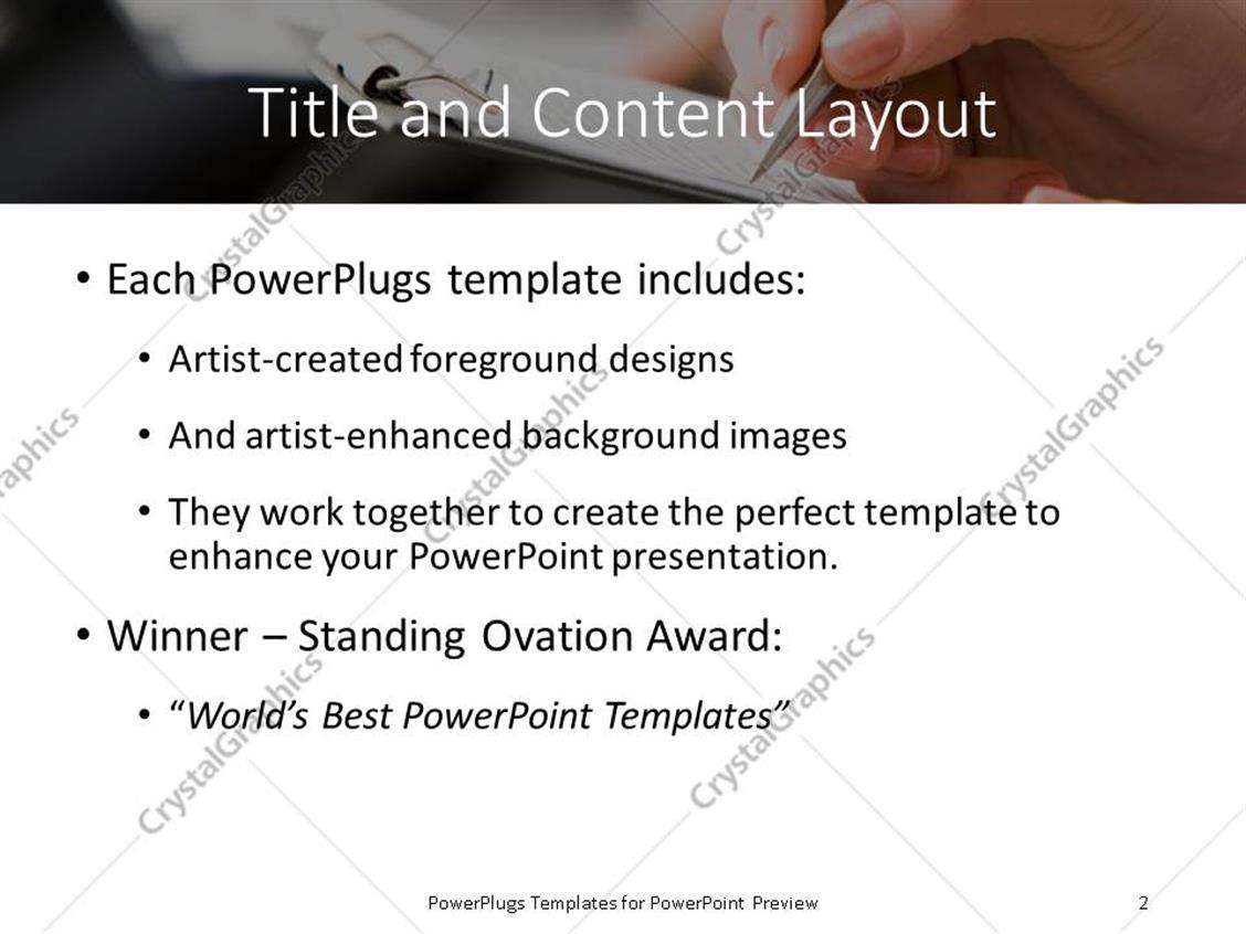 PowerPoint Template: a person noting something on the paper (31918)