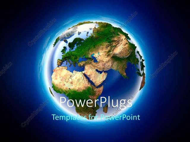 PowerPoint Template: Planet earth in detail with forests and deserts ...