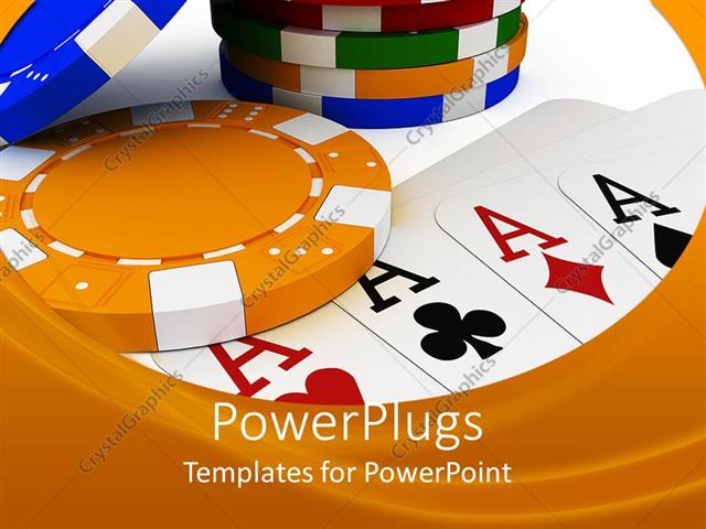 PowerPoint Template: A poker game with the combination of As (23654)