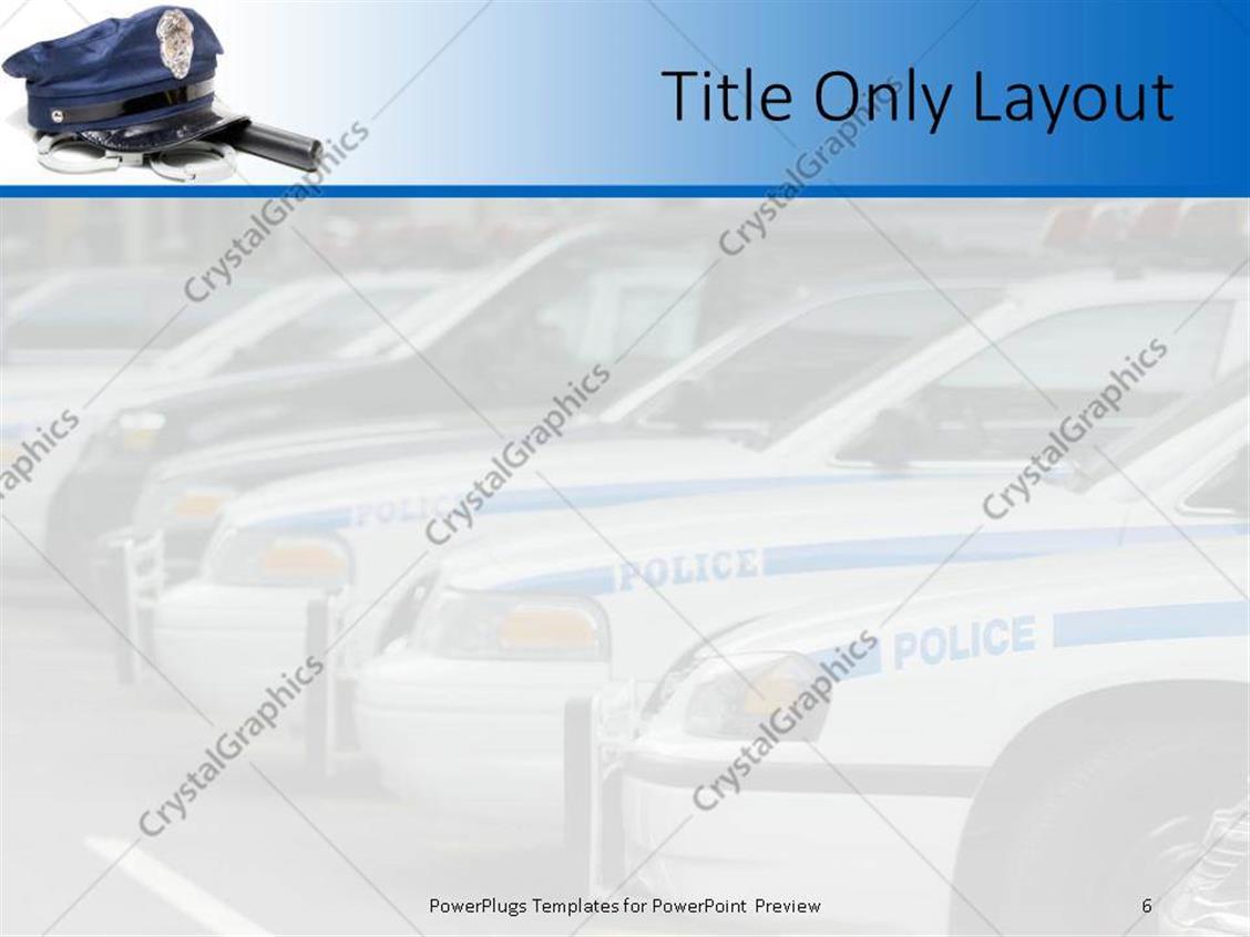 PowerPoint Template: police cars in line with black suv and police hat ...