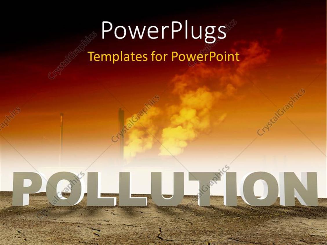 PowerPoint Template: pollution concept with smoke in the sky (23682)