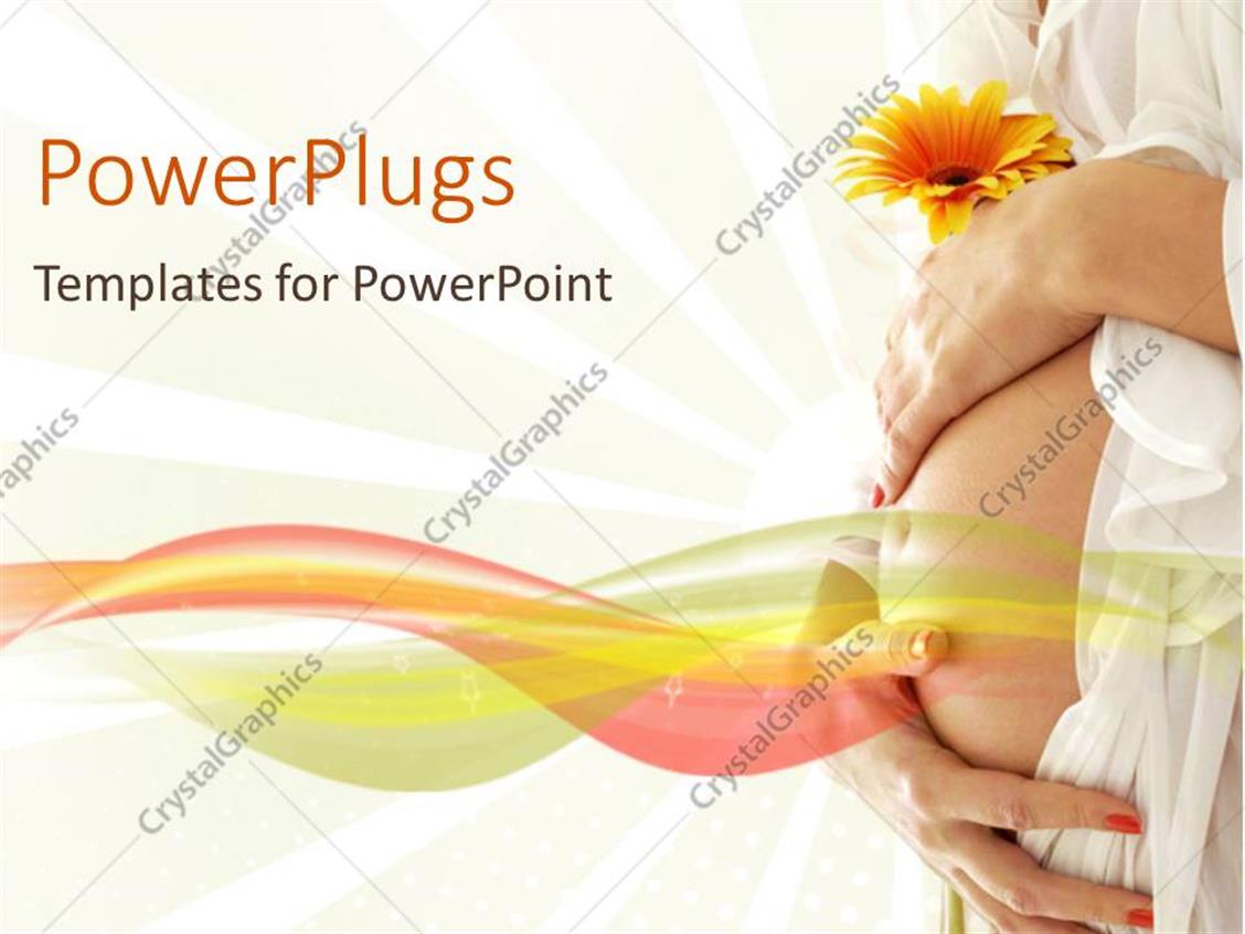 PowerPoint Template: pregnant woman belly holding her hands around her ...