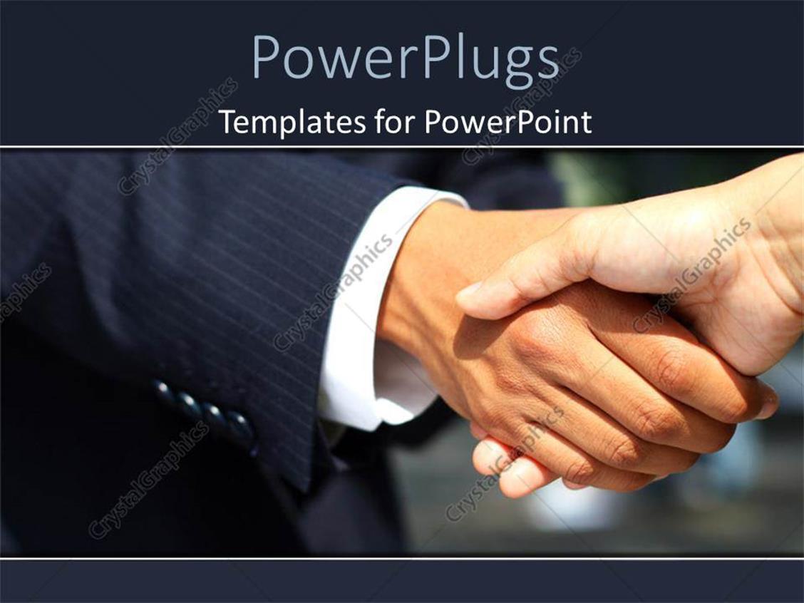 PowerPoint Template: a professional handshake with blurred background ...