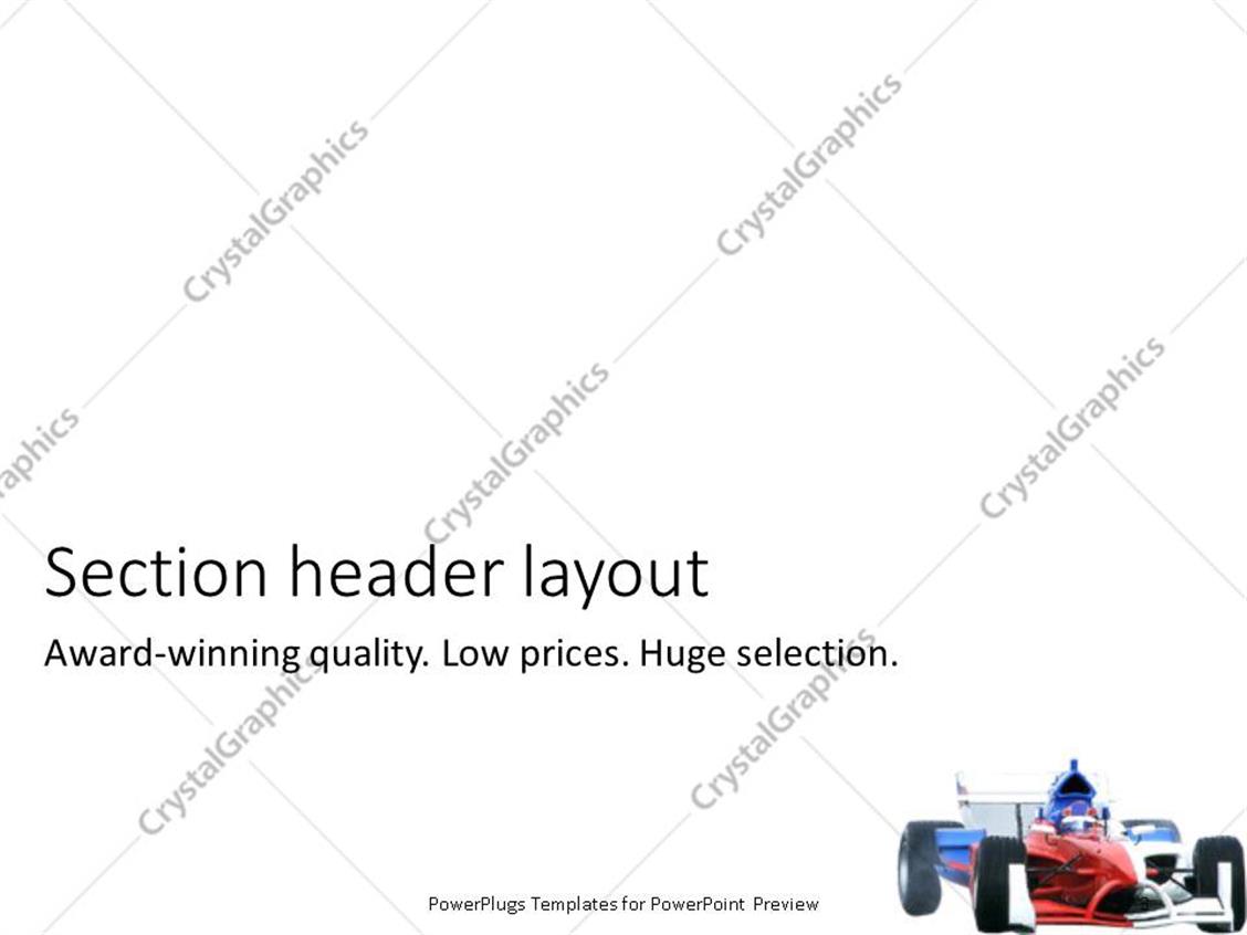 PowerPoint Template: Race driver in colorful sport car on race track ...