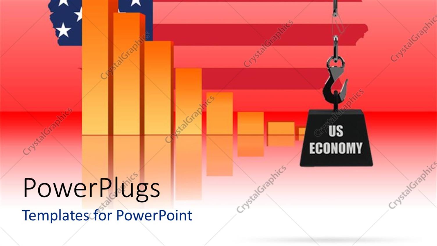 PowerPoint Template: a reddish background with an American flag (30509)