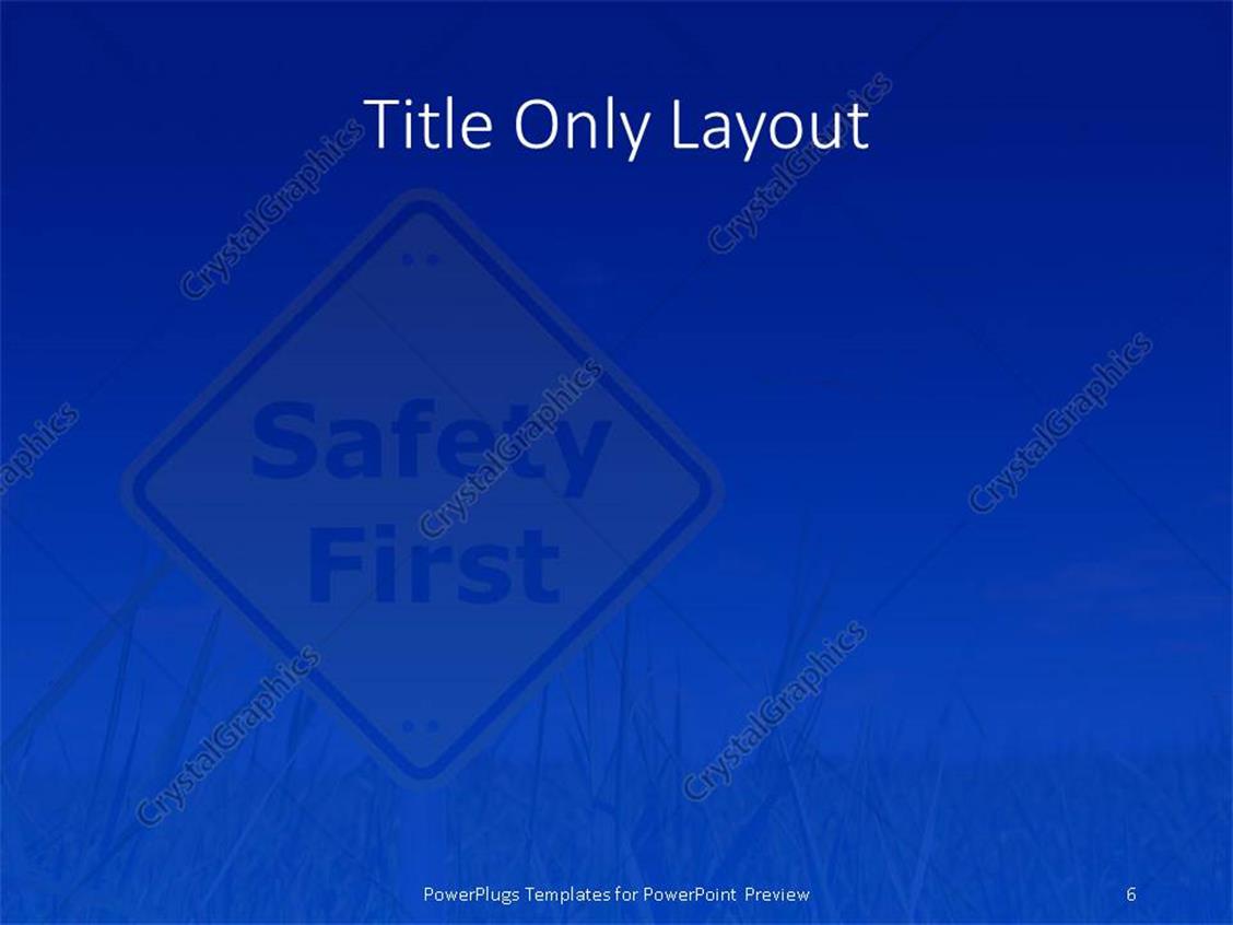 PowerPoint Template: Safety first sign board with farm and sky in the ...