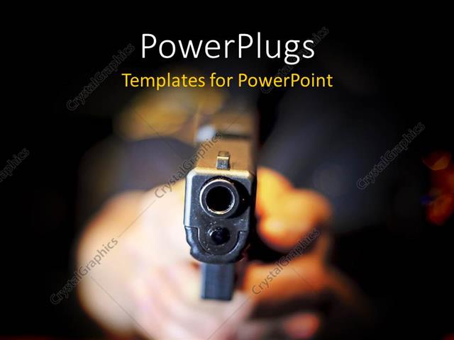 PowerPoint Template: Sharp focus on gun held by police officer (15564)