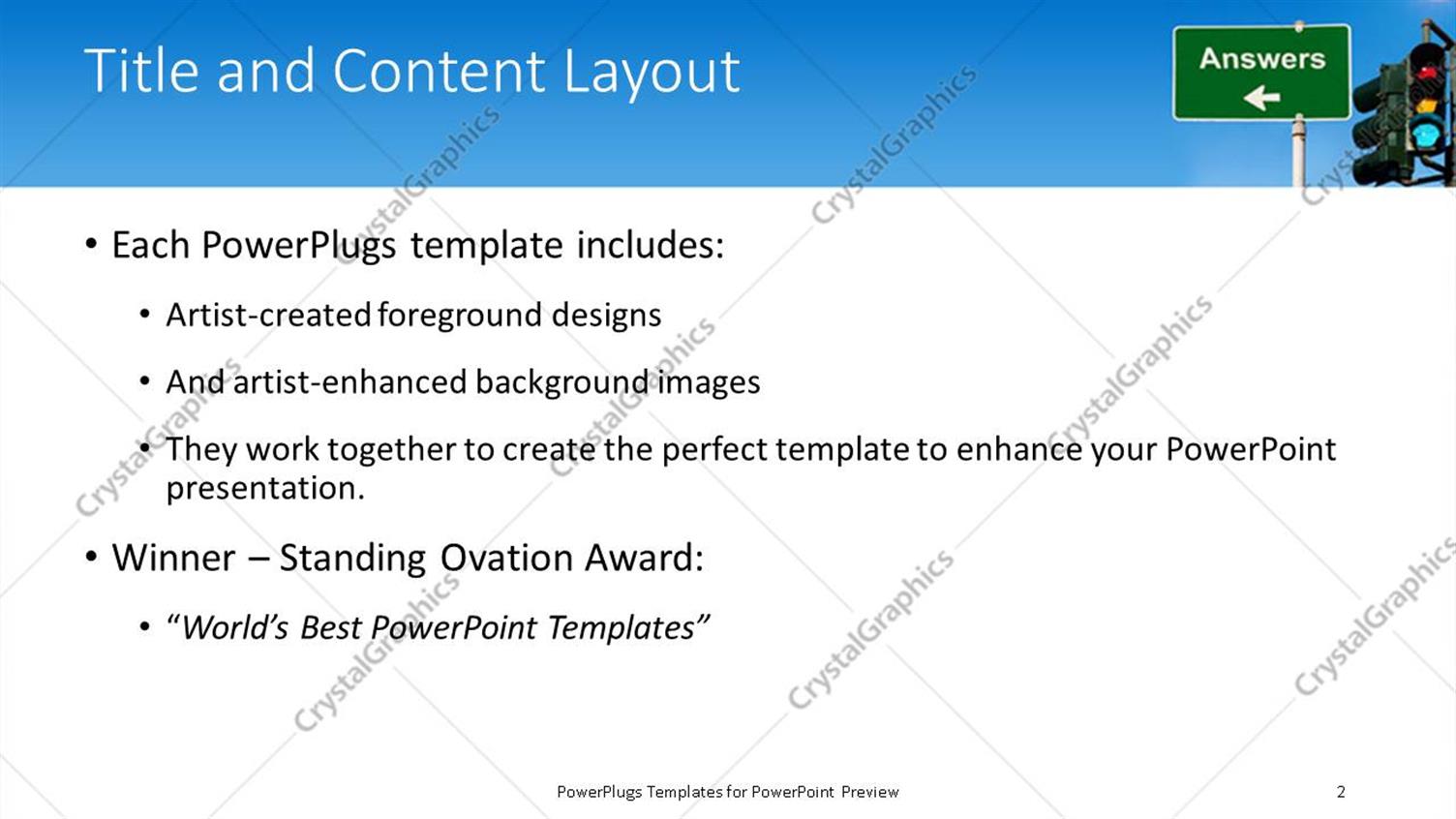 PowerPoint Template: a sign and a traffic signal with bluish background ...