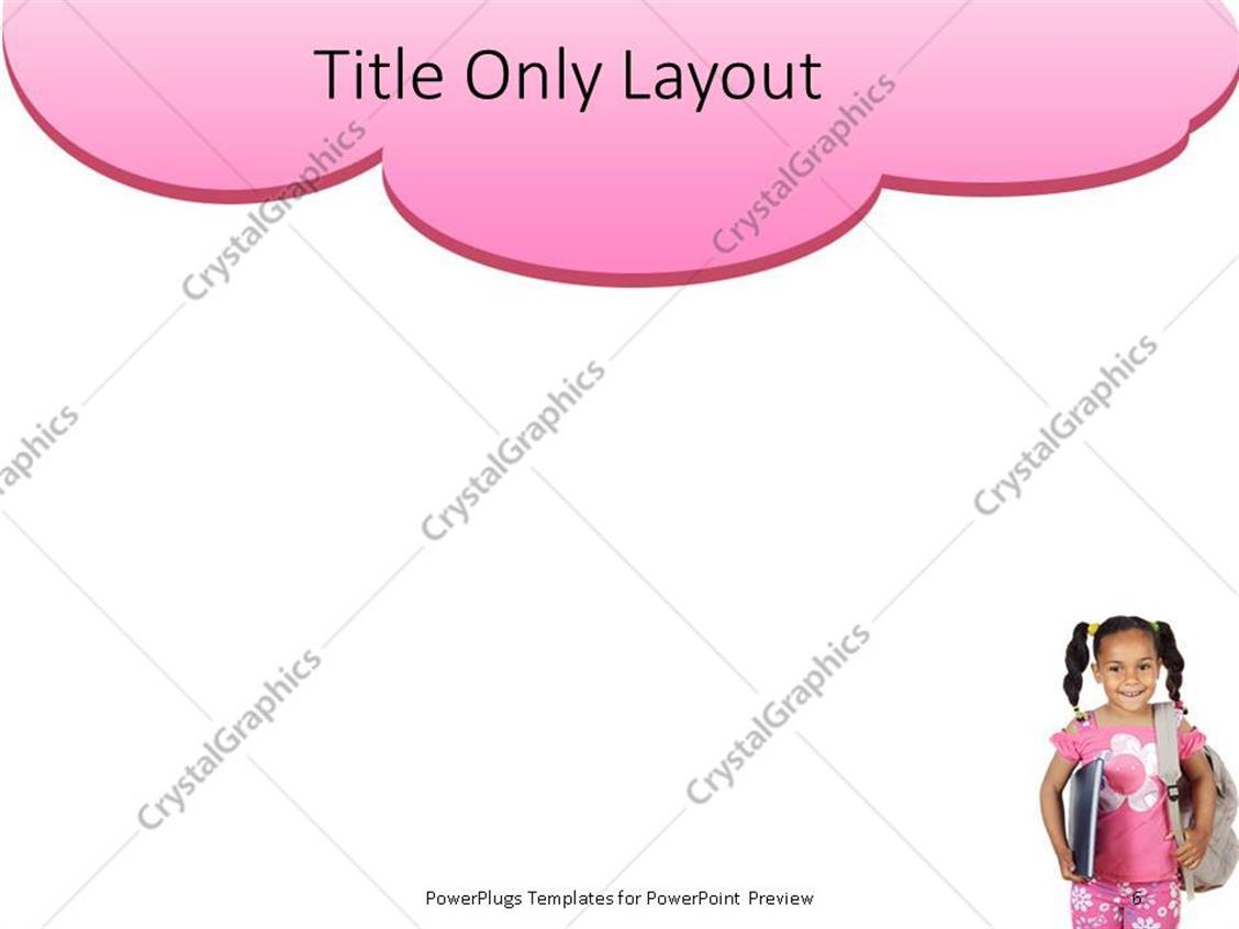 PowerPoint Template: Smiling little girl dressed for school surrounded ...
