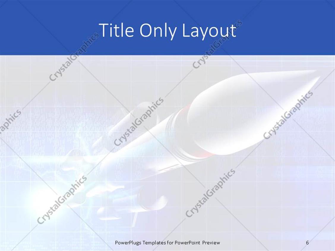 PowerPoint Template: a space rocket with bluish background (25412)