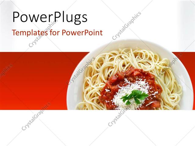 PowerPoint Template: Spaghetti with tomato sauce (12722)