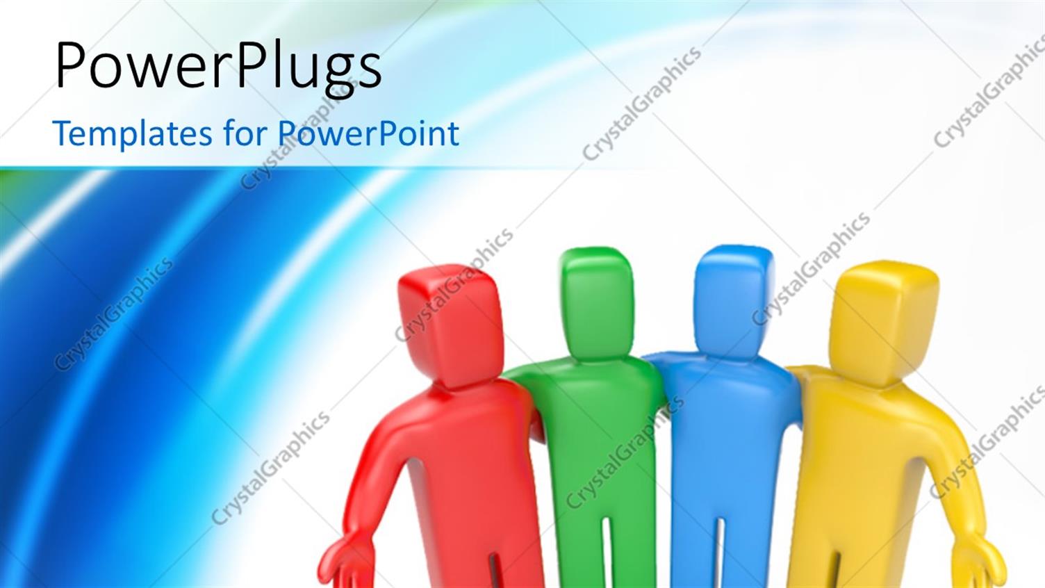 PowerPoint Template: Team of colorful 3D Human characters welcoming ...