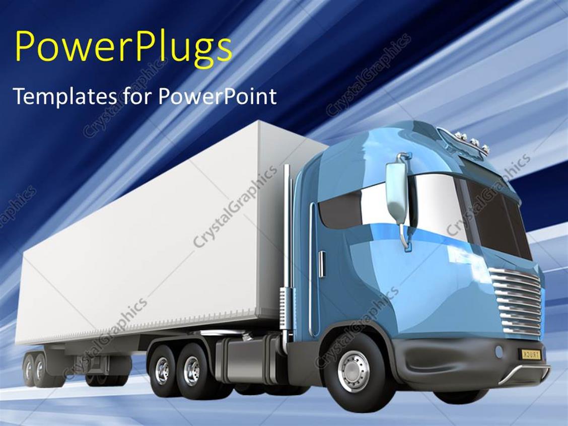 PowerPoint Template: a truck in speed with lines in the background (11881)