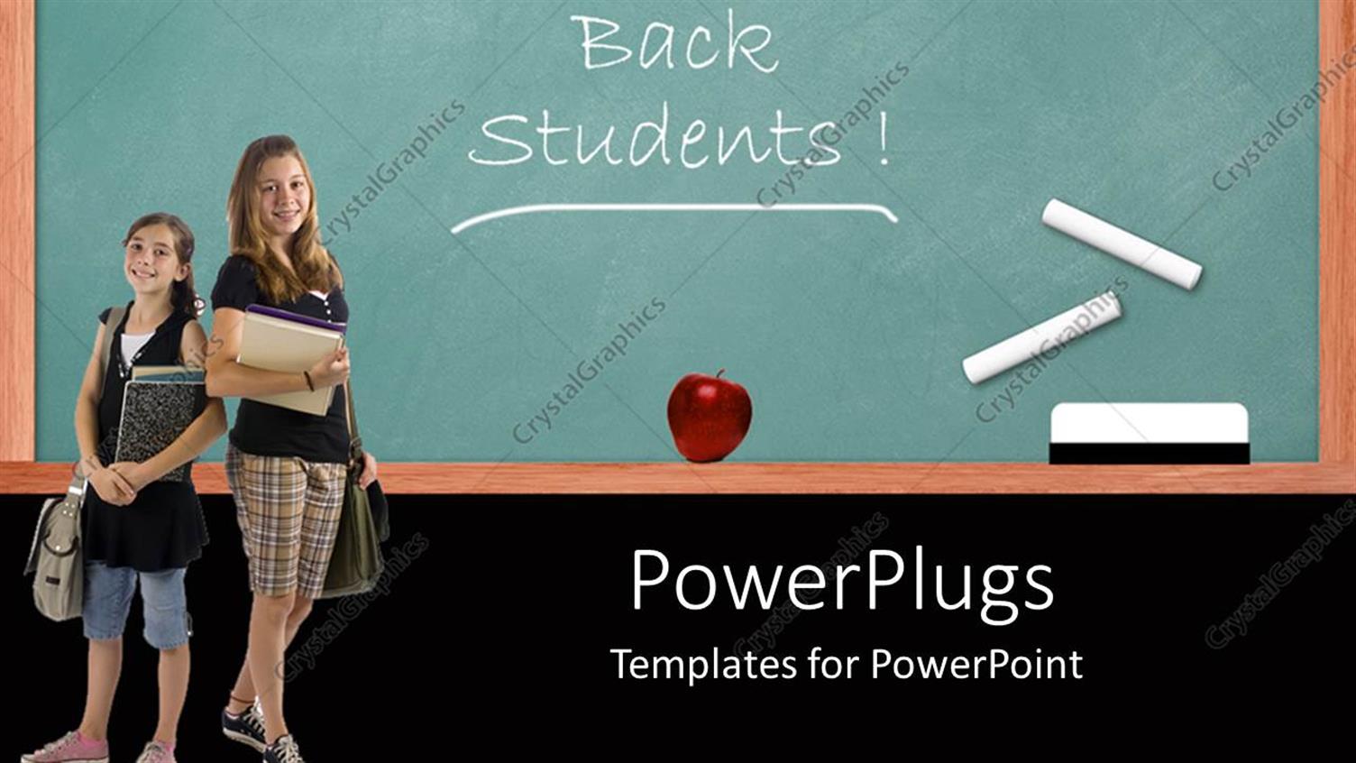 PowerPoint Template: welcome back students chalk writing on chalkboard ...