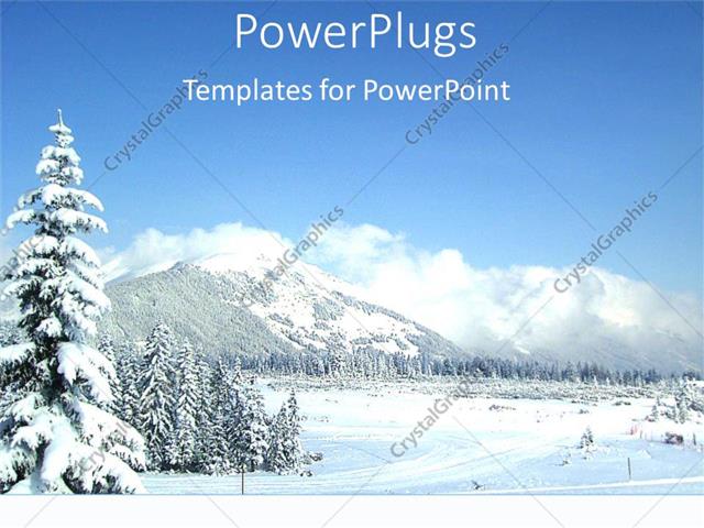 PowerPoint Template: white snowy winter mountains blue skies christmas ...