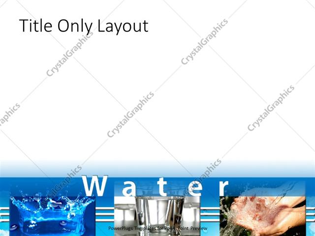 PowerPoint Template: word water with water splash, water glass and hand ...