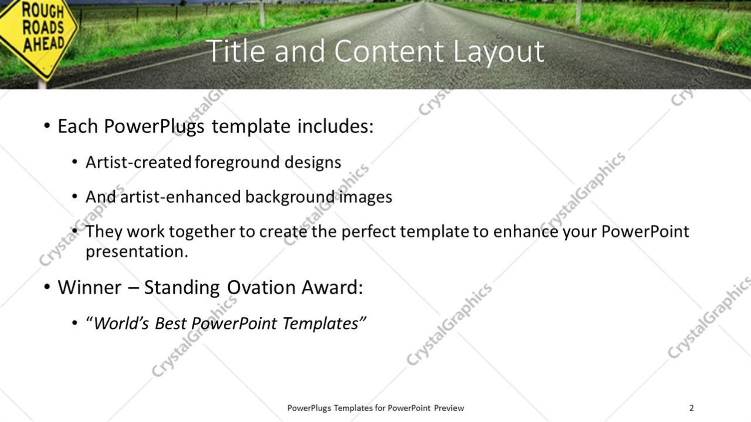 PowerPoint Template: a yellow colored sign post with text that spell ...