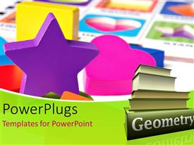 PowerPoint Template: various shapes made of plastic with colorful ...