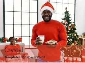 African American Couple Celebrating Christmas PPT template 33 ...
