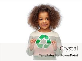 African American Girl Holding Green PPT template 81 | CrystalGraphics
