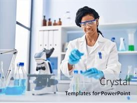 African American Woman Wearing Scientist PPT template 87 | CrystalGraphics