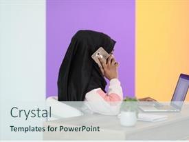 Afro Muslim Woman Wearing PPT template 53 | CrystalGraphics