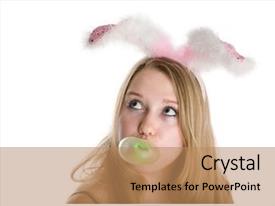 Amusing Girl With The Bubble PPT template 98 | CrystalGraphics
