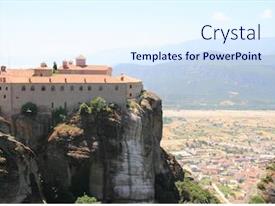 Ancient Monastery In Meteora Greece PPT template 51 | CrystalGraphics
