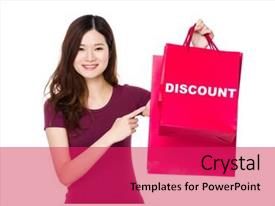 Asian Woman With Finger Point PPT template 24 | CrystalGraphics
