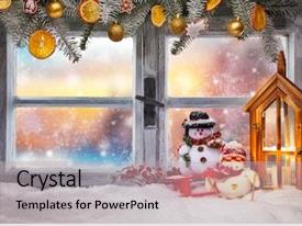 Atmospheric Christmas Window Sill Decoration PPT template 90 ...