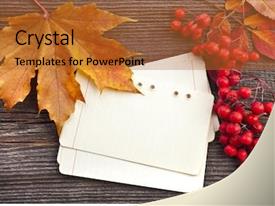 Autumn Leaves With Paper Sheet PPT template 59 | CrystalGraphics