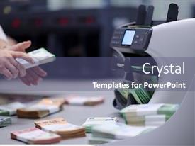 Bank Employees Using Money Counting PPT template 45 | CrystalGraphics