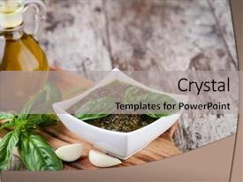 Basil Pesto Sauce And Fresh PPT template 66 | CrystalGraphics