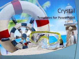 Beach Accessories Summer Vacation PPT template 32 | CrystalGraphics