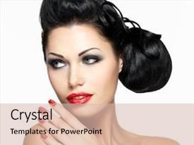 Beautiful Fashion Woman With Red PPT template 39 | CrystalGraphics