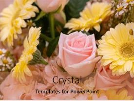 Beautiful Flower Bouquet With Rose PPT template 81 | CrystalGraphics