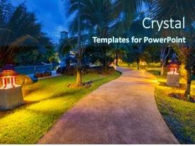 Beautiful Garden With Pathway PPT template 13 | CrystalGraphics