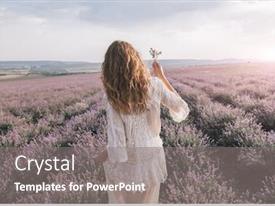 Beautiful Model Walking In Spring PPT template 88 | CrystalGraphics