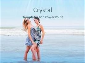 Beautiful People Running At Ocean PPT template 27 | CrystalGraphics