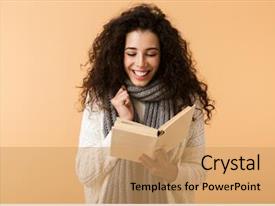 Beautiful Young Woman Wearing Winter PPT template 9 | CrystalGraphics