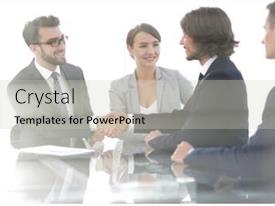 Behind The Glass Handshake PPT template 32 | CrystalGraphics