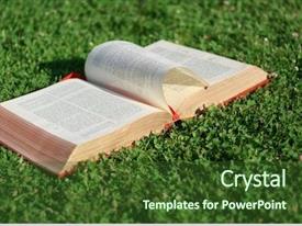 King James Bible Laying On The Grass PPT template 58 | CrystalGraphics