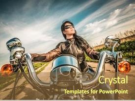 Biker Girl In A Leather PPT template 7 | CrystalGraphics