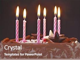 Birthday Cake With Lit Candles PPT template 82 | CrystalGraphics